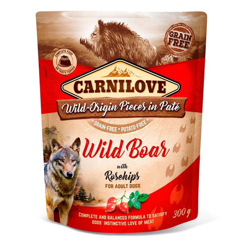 Carnilove Koiran märkäruokapatee, Villisika & ruusunmarja