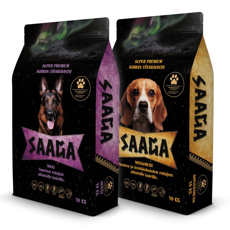 Saaga Maxi 10 kg & Saaga Mini&Medi 10 kg | DreamPetStore-verkkokauppa